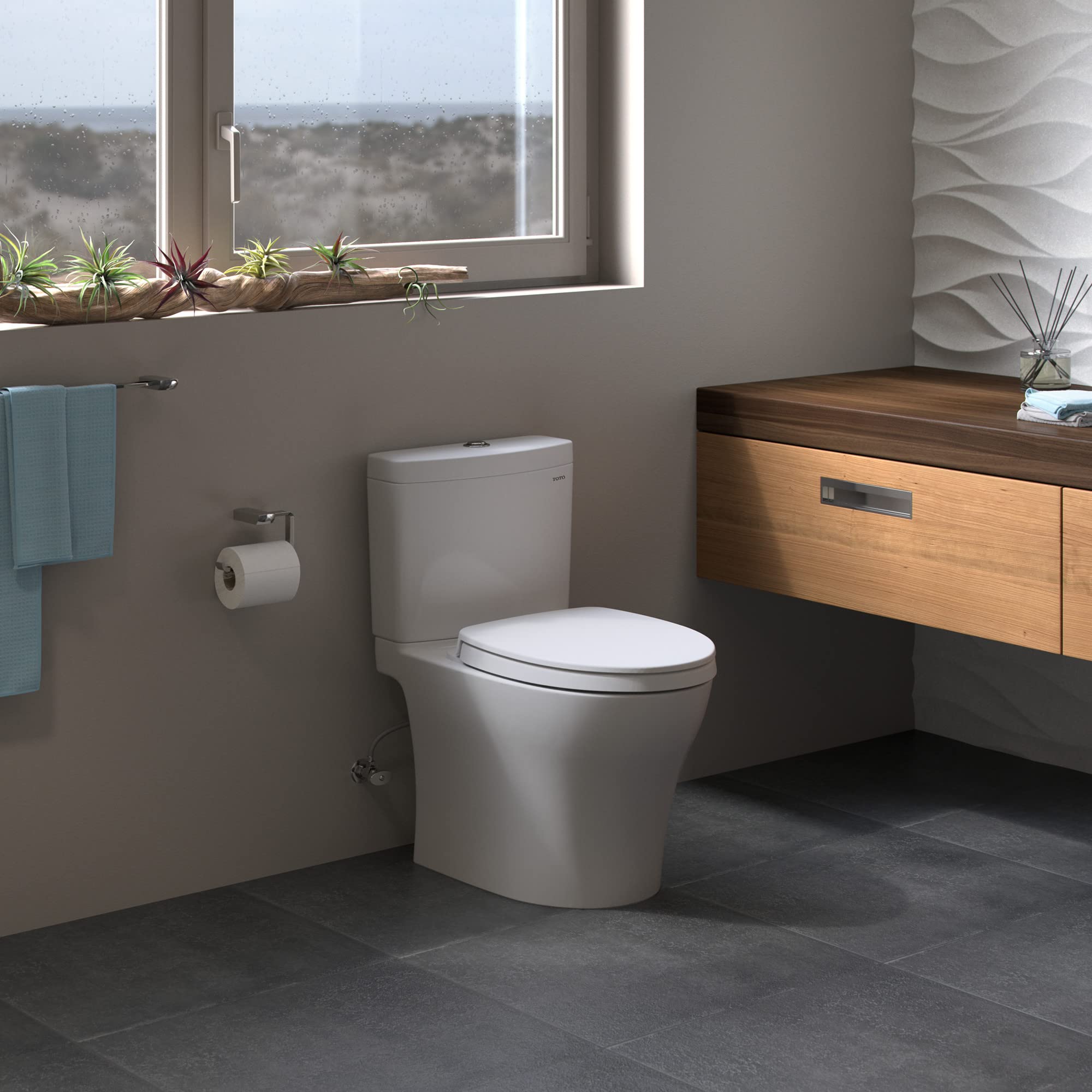 Aquia IV 2-Piece 0.9/1.28 GPF Dual Flush Elongated Standard Height Toilet with in Cotton White, SoftClose Seat Included