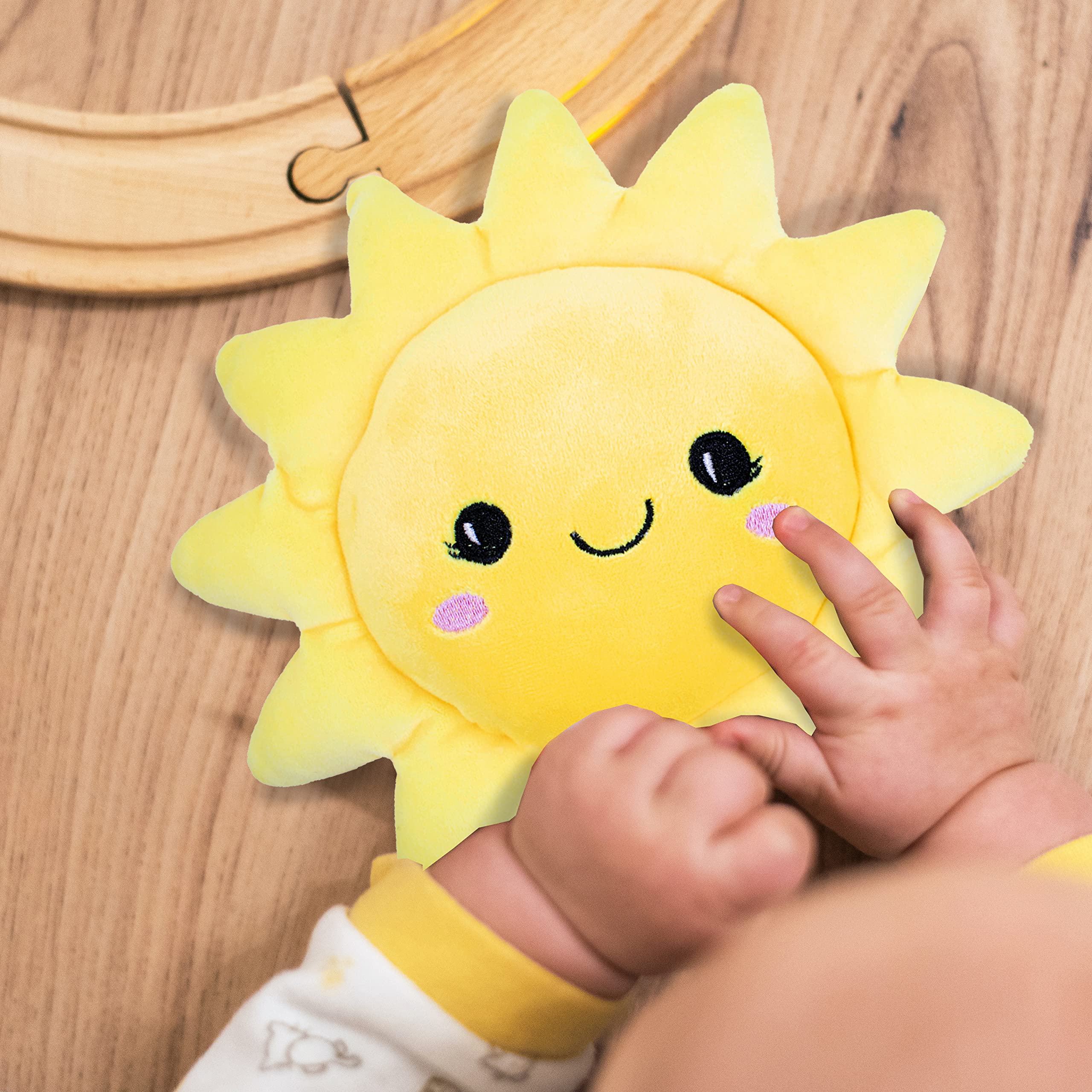 KINREX Yellow Fun Sun Plush Stuffed Toy - Kid Stuffed Star Toy - Measures 7" – 17.8 cm.
