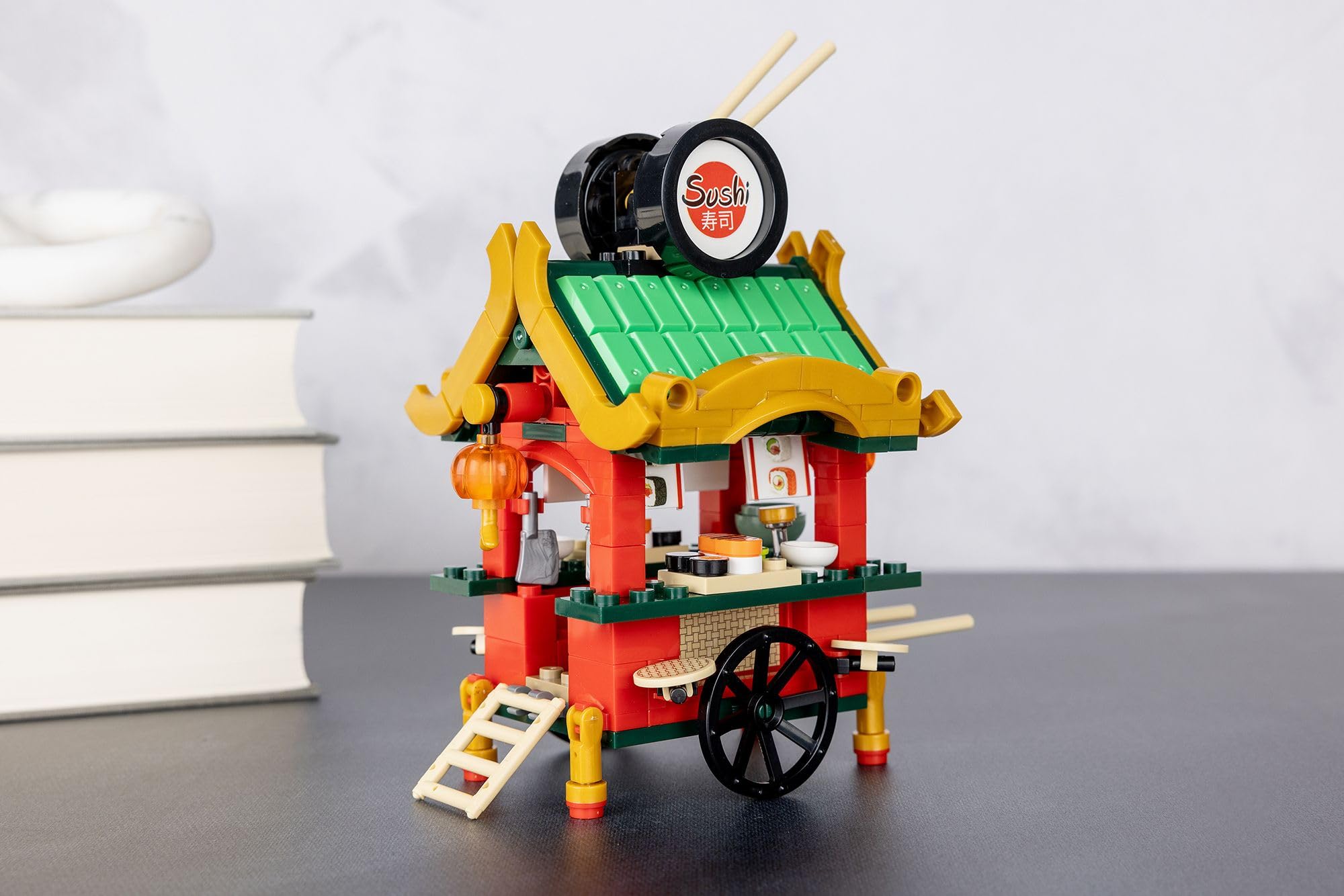 Exclusive Mini City - Sushi Cart - Custom Design Bricks - Compatible with All Major Brands …