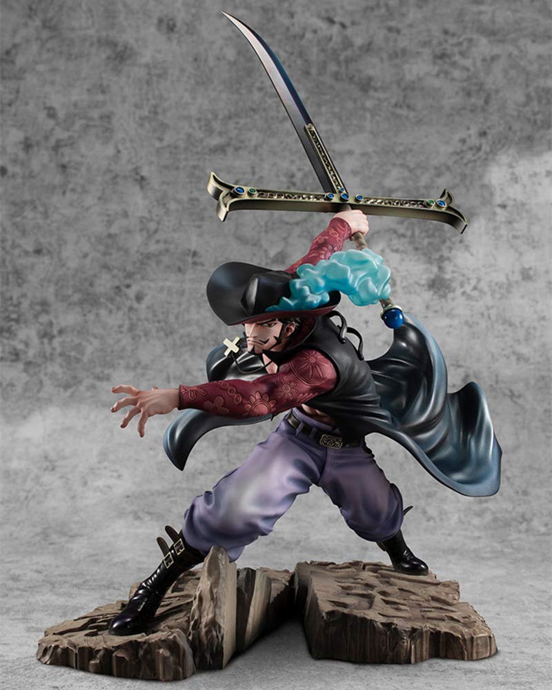 AZIQUAN 34CM Anime Figure One Piece Dracule Mihawk Figurine Combat GK PVC Action Figure Toy Around Collectible Model Doll Desktop Model Ornaments Gift