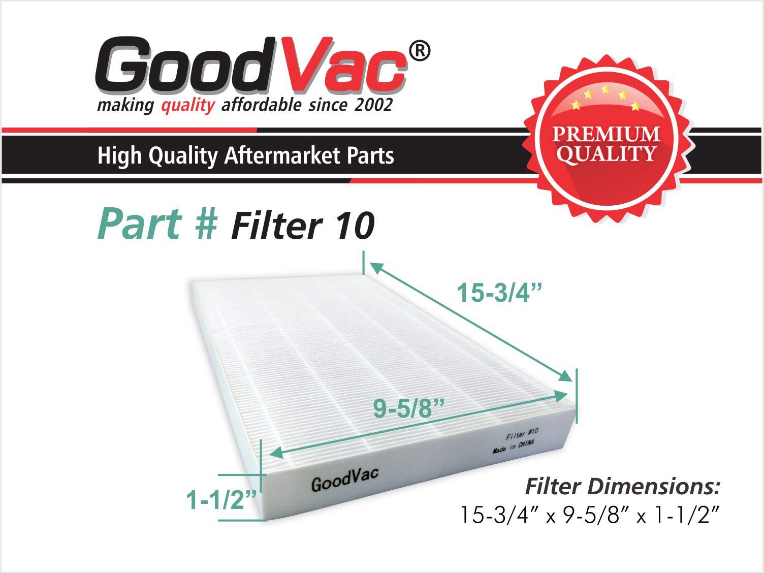 GOODVAC HEPA Filter with 2 Carbon Prefilters to fit Sharp FZ-C100HFU KC-850U