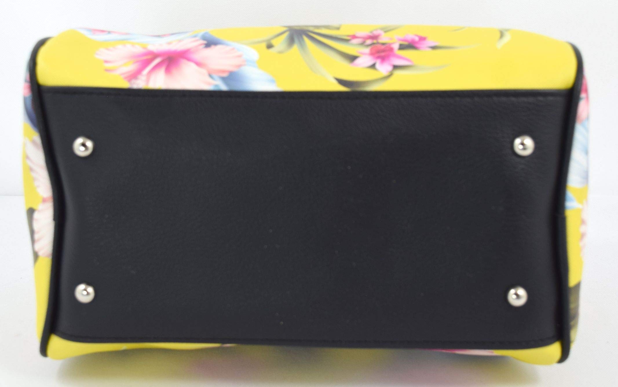 Liquor brand Aloha Hawaiian Luau Hawaiian hibiscus print Round Purse Handbag (Yellow)