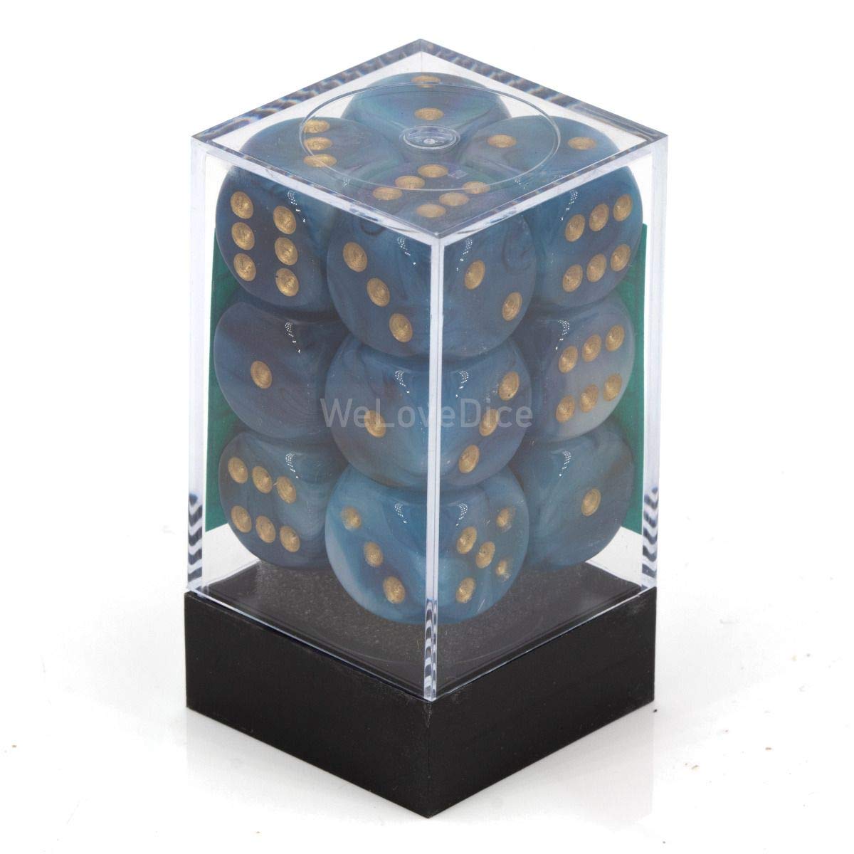 Chessex DND Dice Set-Chessex D&D Dice-16mm Phantom Teal and Gold Plastic Polyhedral Dice Set-Dungeons and Dragons Dice ludes 12 Dice β D6, Various (CHX27689)