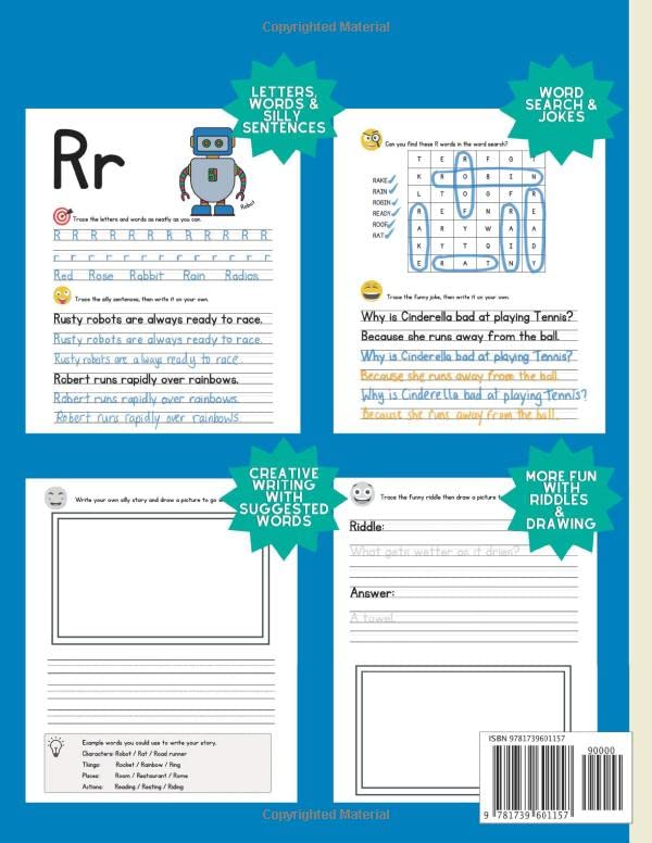 Handwriting Practice Book for Kids Ages 5-9: Penmanship workbook with Silly Sentences, Jokes & Riddles, Sight Words, and Creative Writing Exercises.: ... Grade (Early Education: Reading and Writing)