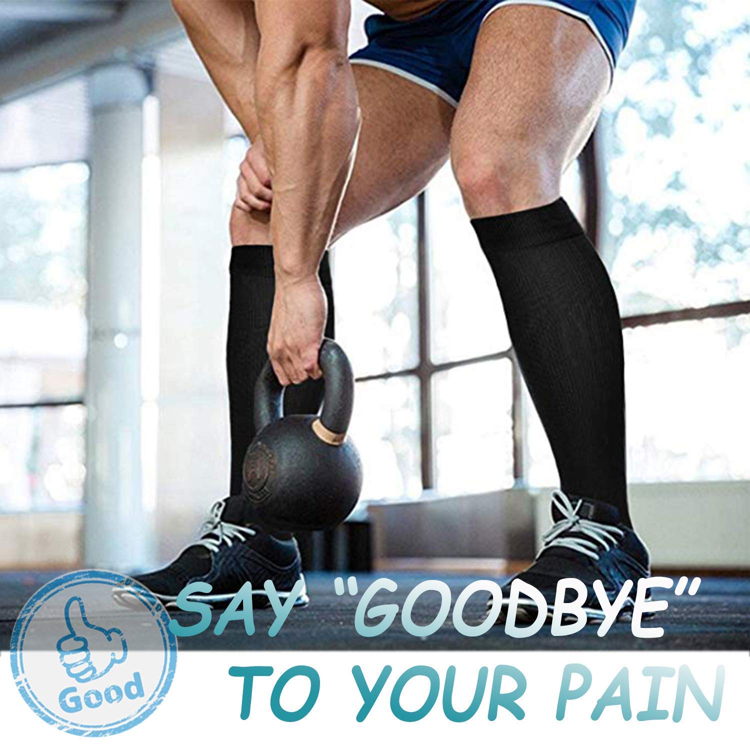 Aoliks Black Compression Socks for Women & Men,Support Knee High Socks for Running Athletic Nurses