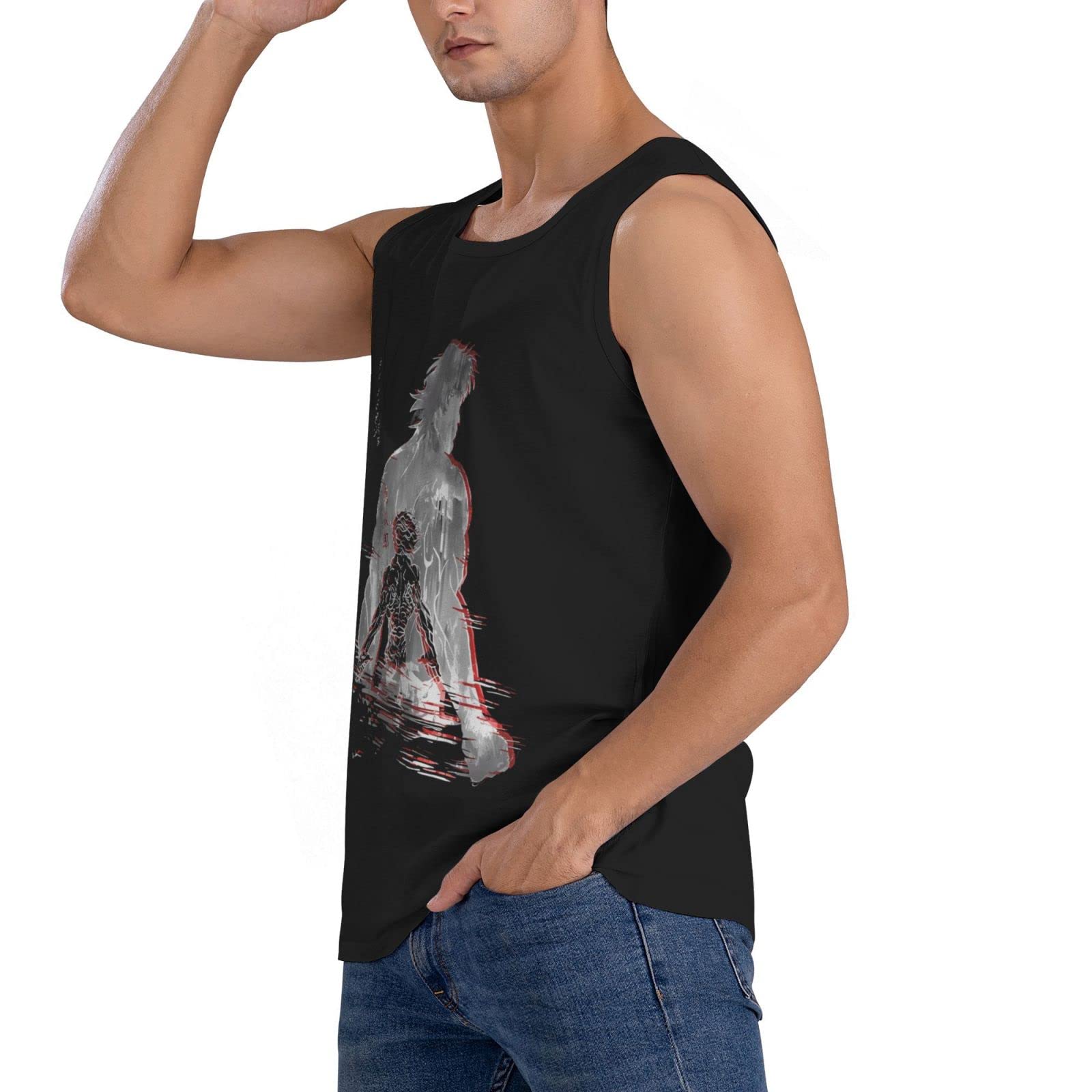 Anime Baki The Grappler Baki Hanma Tank Top Men's Summer Sleeveless Tee Casual Running Workout Sport Vest Black