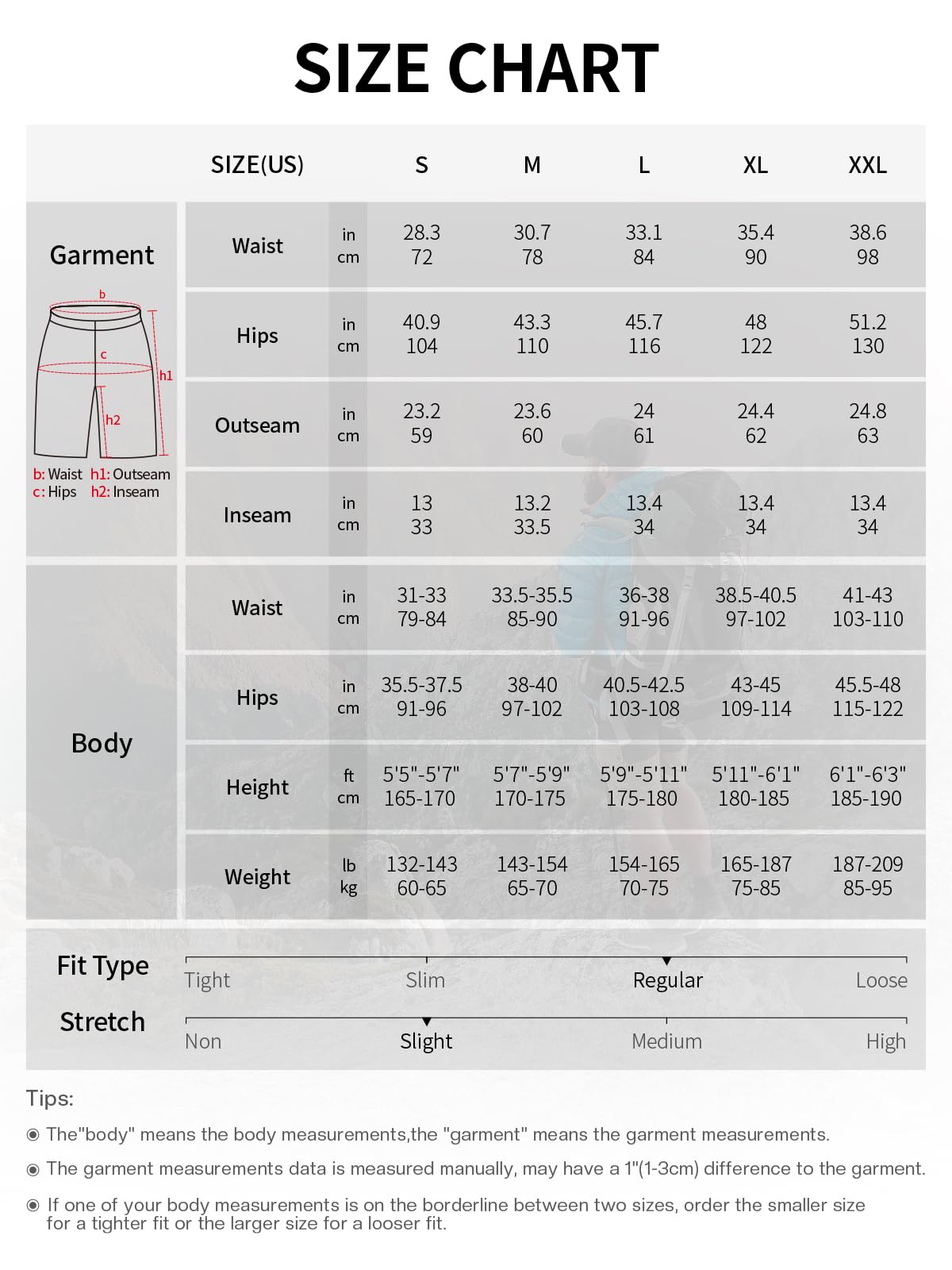 ARSUXEO Men's Loose Fit Cycling Shorts Mountain Bike Shorts Water Ressistant 1903 Black Size Medium