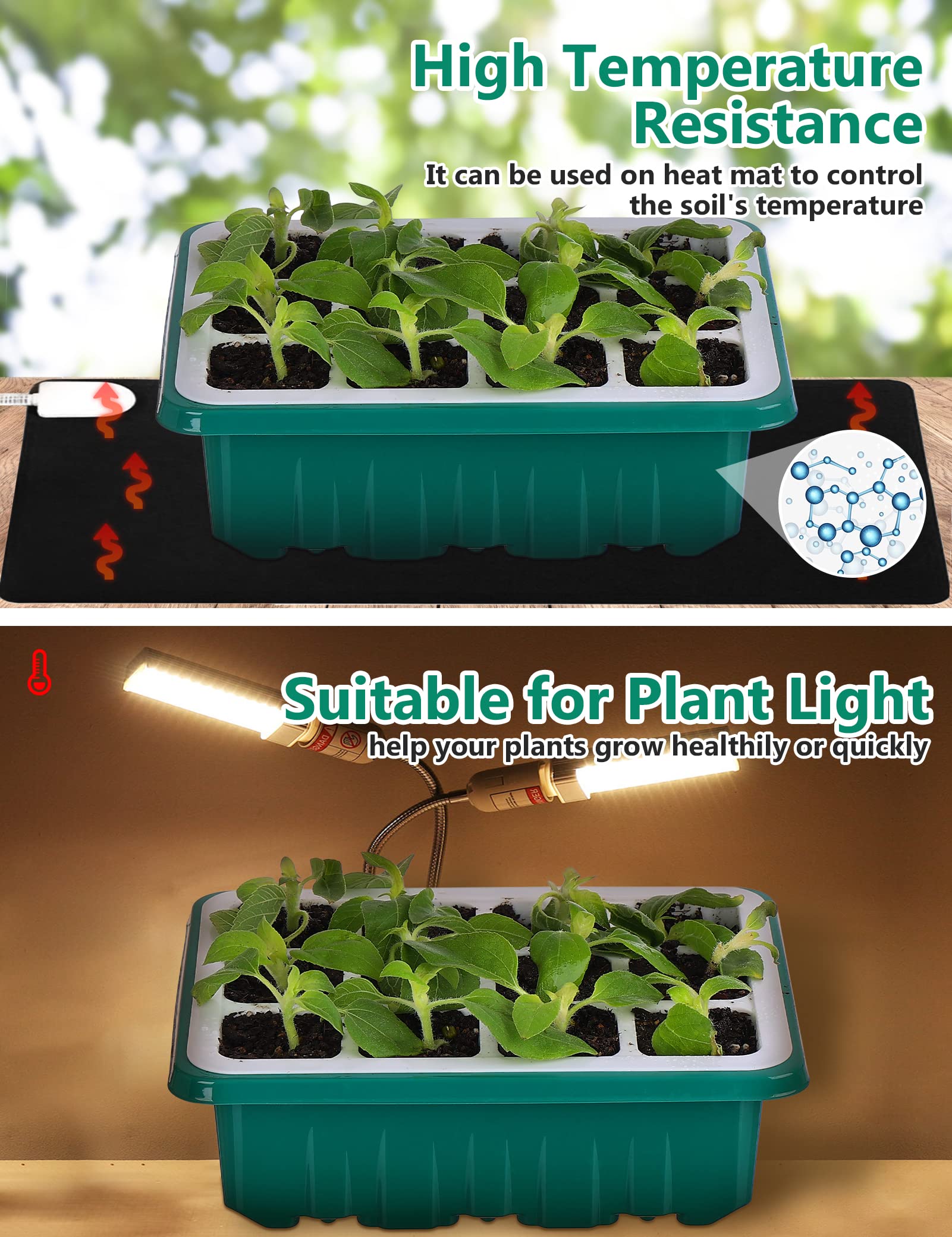 Allox 3 Packs Reusable Seed Starting Trays,36 Cells Seed Germination Kit Indoor Seed Starter Pots with 5 Plant Labels Plant Grow Tray No Humidity Domes Plant Starter Kit