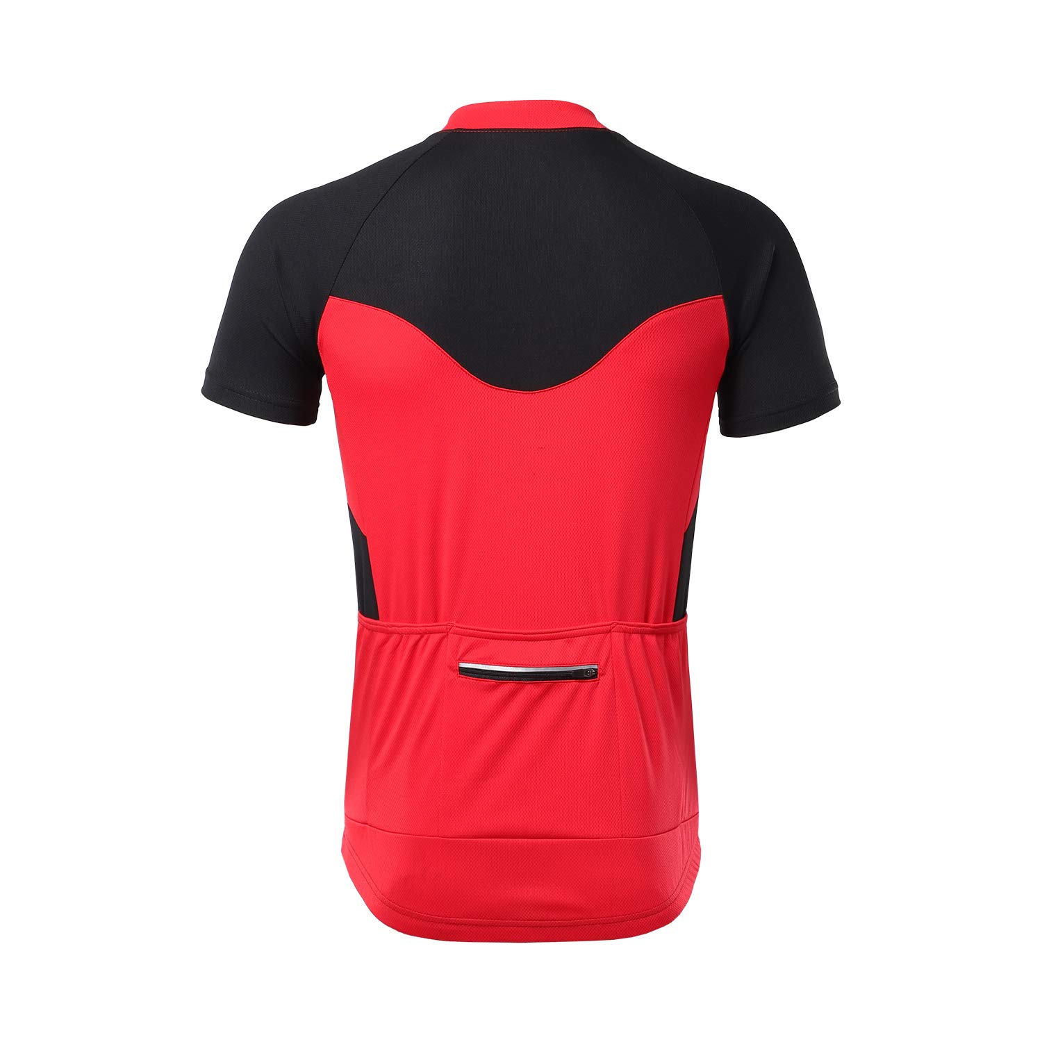 ARSUXEO Men's Short Sleeves Cycling Jersey Bicycle Bike Shirt Zipper Pocket 655 Red Size Medium