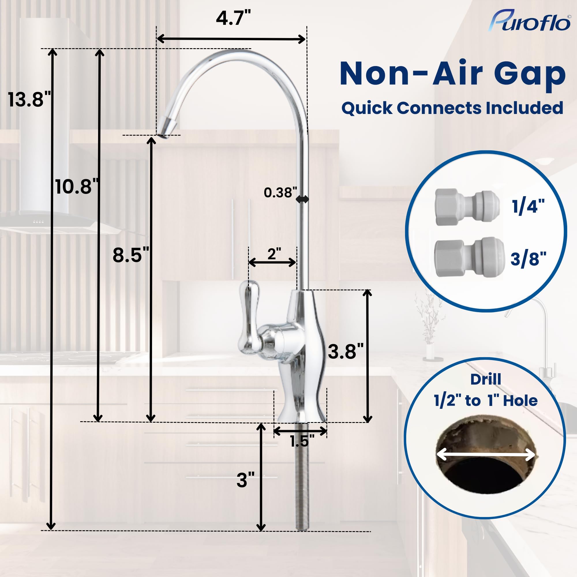 AquaTec 8800 Pump & Chrome RO Faucet