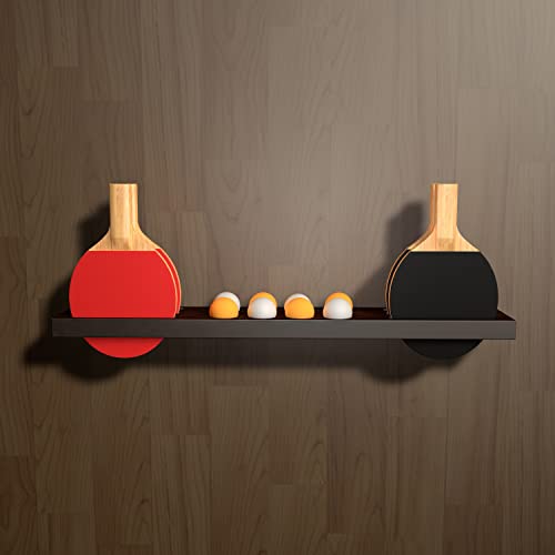 Baoz Ping Pong Paddle Storage Rack Wall Mounted Table Tennis Racket Display Rack for 6 Paddles and 8 Balls Storage in Game Room,Bar Room,Home, Office Break Room Ping Pong Ball Holder