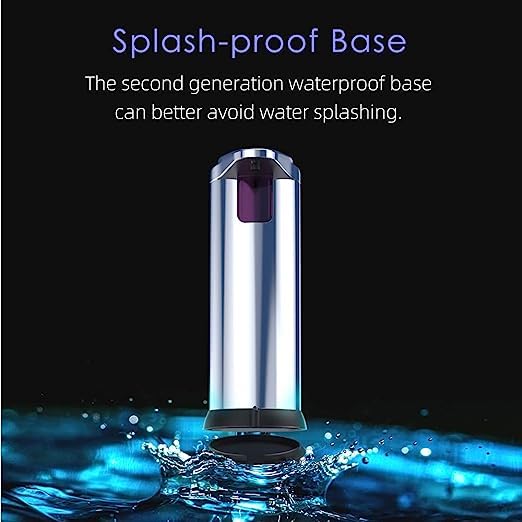 Automatic Soap Dispenser/ (2023 New) Touchless 3 Adjustable Levels Hand Sanitizer Dispenser for Liquid, Waterproof Base and 2 Smart Sensors, Stainless Steel for Bathroom & Kitchen, Bright Silver
