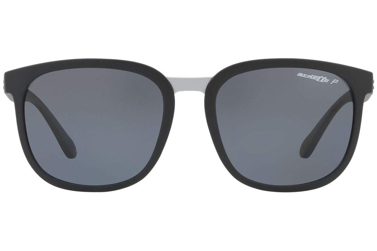 Arnette Men's An4238 Tigard Square Sunglasses, Matte Black/Polarized Gray, 55 mm