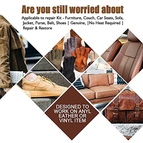AQWEI Advanced Leather Repair Gel, Leather Repair Gel, Professional DIY Leather and Vinyl Repair Kit (Tan)