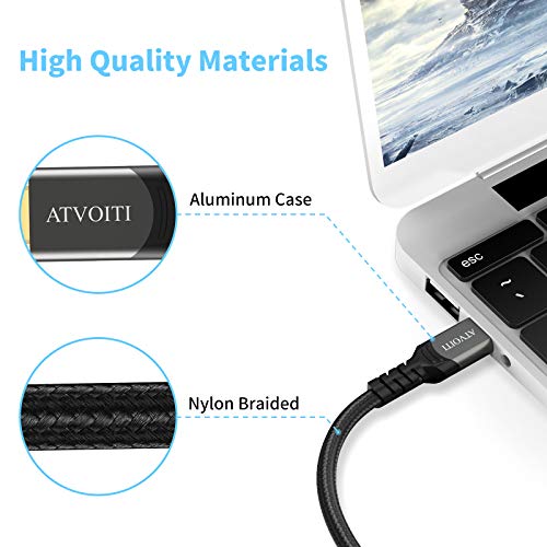 Atvoiti USB C to HDMI Cable 6.6ft, USB Type-C to 4K HDMI Braided Cable [Thunderbolt 3/4 Compatible] for MacBook Pro/Air, Pixelbook, Surface Pro, Pad Pro, Dell XPS, G,alaxy S20 S10+ and More