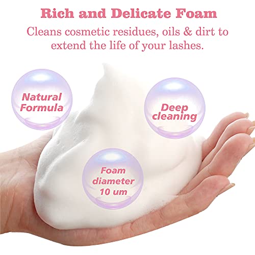 Mererke_Pretty Eyelash Extension Cleanser, Lash Shampoo for Lash Extensions, Lash Cleanser for Extensions, Paraben & Sulfate Free lash shampoo for Salon and Home Use 1.69 fl.oz