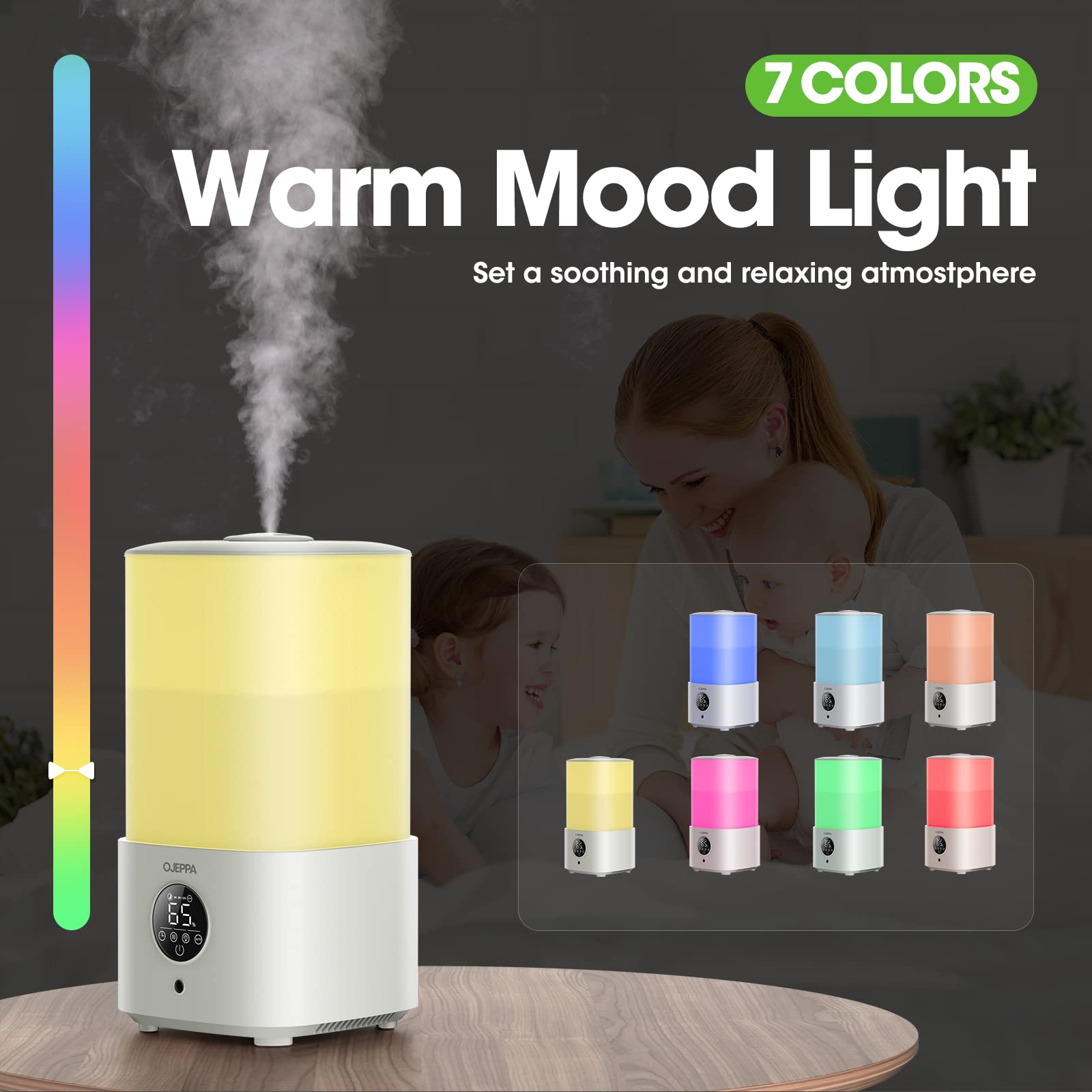 Humidifiers for Bedroom, 2.5L Ultrasonic Cool Mist Humidifiers for Baby Home Office Nursery & Plants, Top Fill Air Humidifier, Super Silent Sleep Mode,Auto Shut-Off (1)