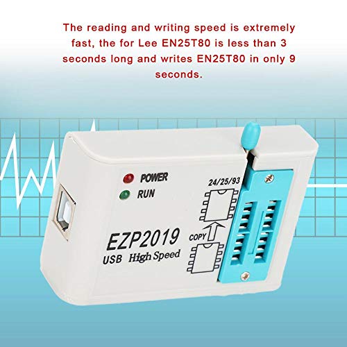 Automatically Identified Small High Speed USB SPI Programmer, Detected High Speed Programmer, ABS+Metal Easy to Carry for 25 Flash 93 EEPROM Block 24 EEPROM