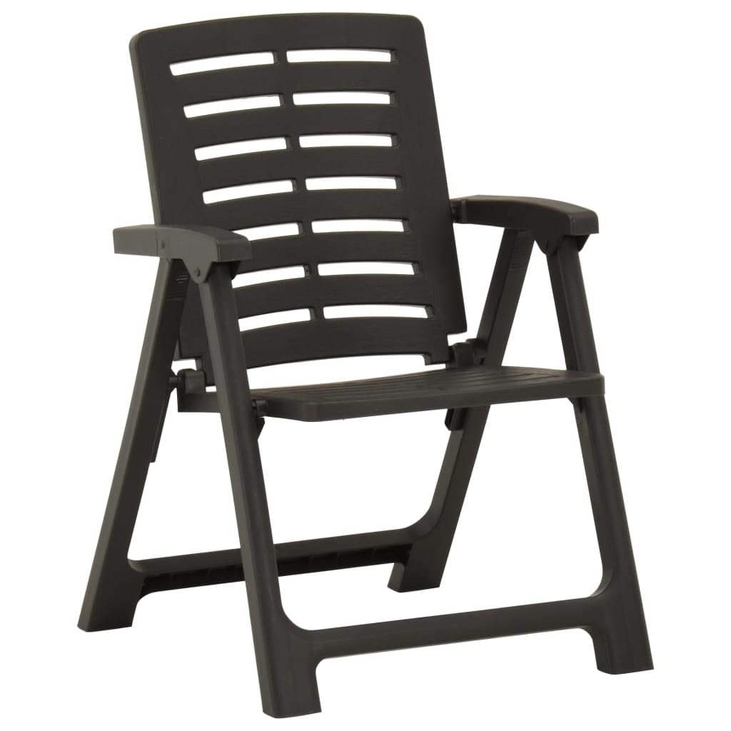 vidaXL 3-Piece Gray Bistro Set - Foldable Garden Chairs and Table - Durable Plastic - Weather-Resistant Outdoor Furniture for Patio/Deck/Balcony