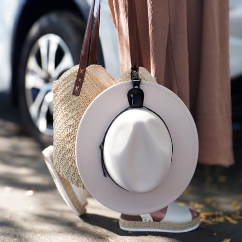 BAREFOOT CARIBOU Hat Clip for Travel, Mouse Ear Holder for Backpack, Bag and Purse, Hands-Free Clip-on Holder Strap for Baseball, Snapback, Ponytail Caps and Mouse Ears(Black)