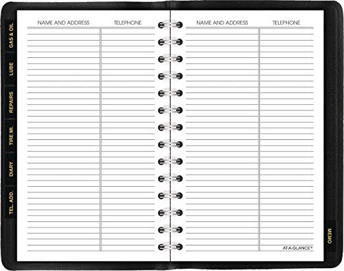 AT-A-GLANCE Auto Mileage Log Record Book, 3.75 x 6.12 Inches, Black (AAG8013505)