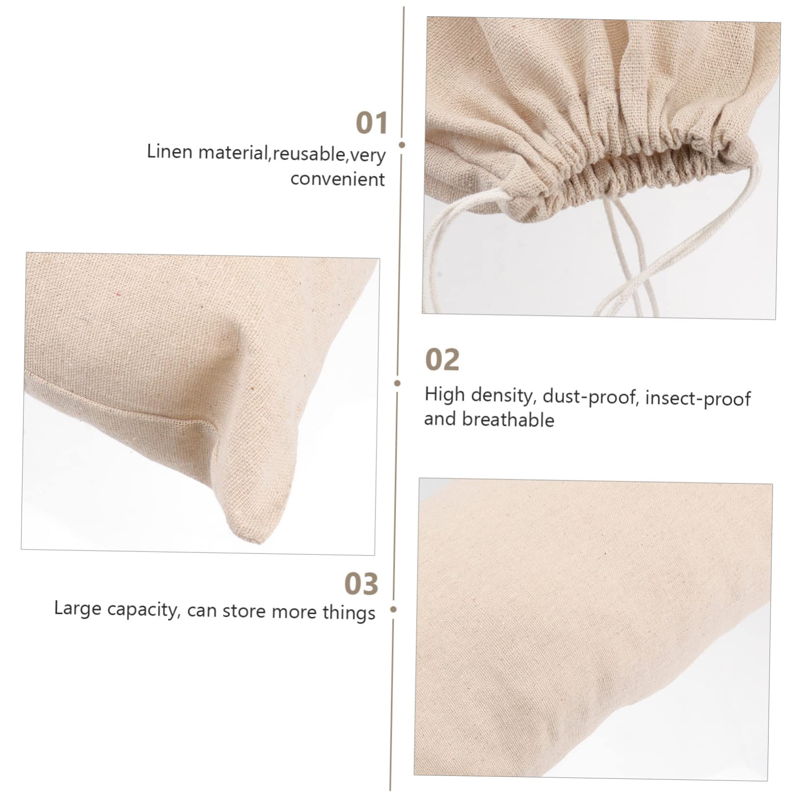 Anneome 3 Pcs Bread Bag Linen Loaf Bags Muslin Storage Bread Pouch Bag for Bread Tortoise Ornament Canvas Storage Bag Bread Loaf Bags Cookie Bag Drawstring Cotton Storage Bags