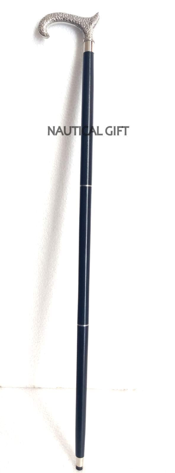 Antique home Premium Quality - Canes and Walking Sticks with Brass Handle - Affordable Gift Wooden Decorative Walking Cane Fashion Statement for MenWomenSeniorsGrandparents, silver