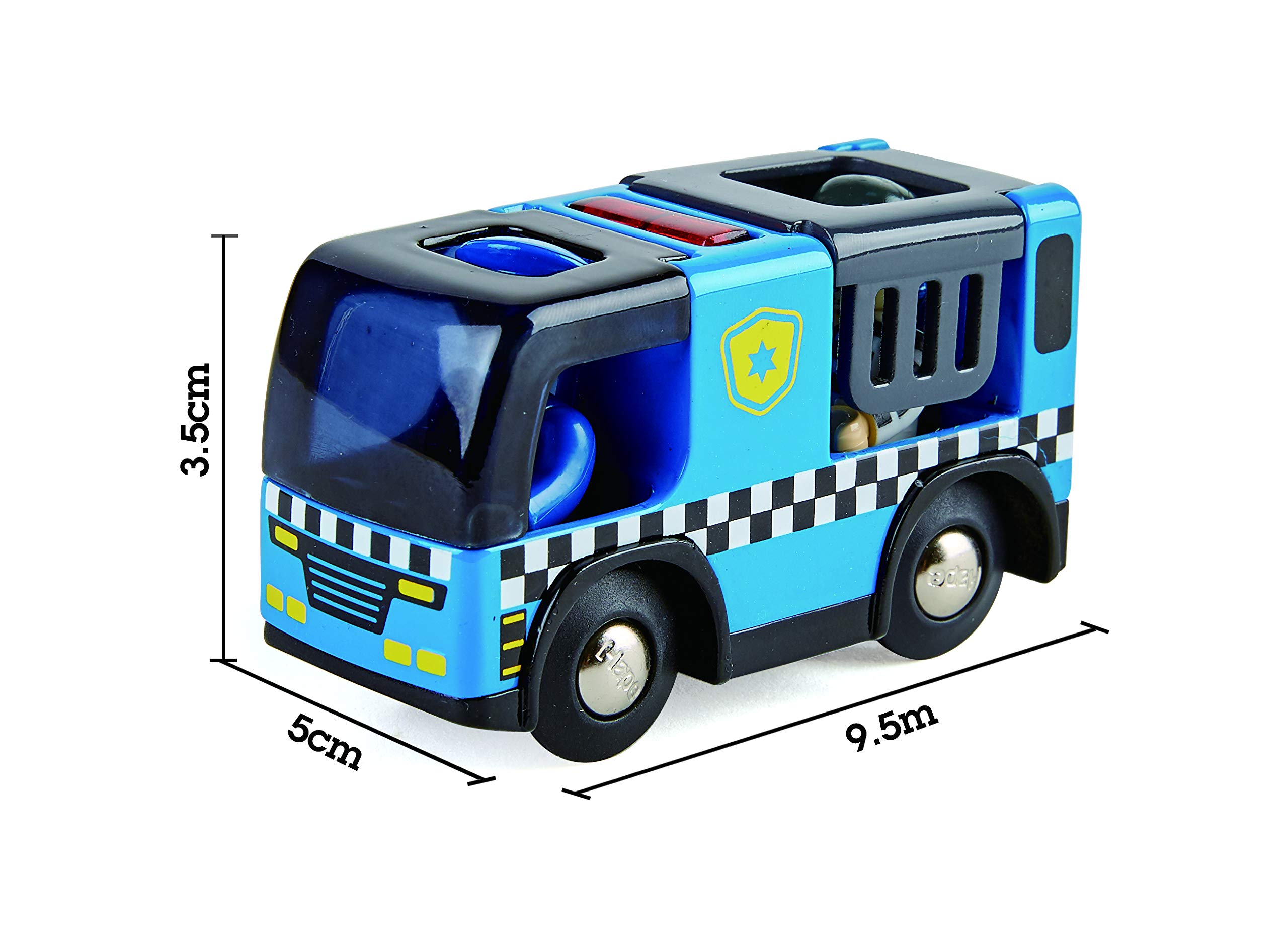 Hape Police Car with Siren | 3Piece Cops & Robbers Play Set with Action Figures
