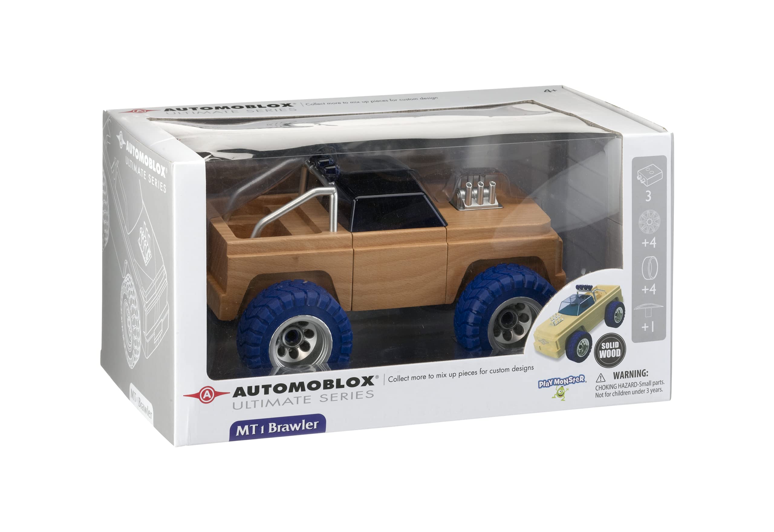 Automoblox Ultimate MT-1 Brawler β Wooden Mix-and-Match Truck β Build and Rebuild β Ages 4+