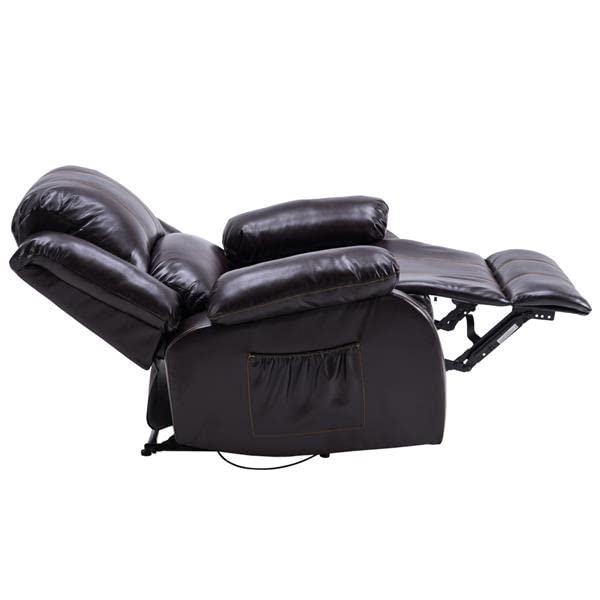 Angola AFLHYJK Electric Lift Function Recliner Massage Chair Dual Motor Dark Brown Comfortable&Durable Fabric PU Easy Adjustment