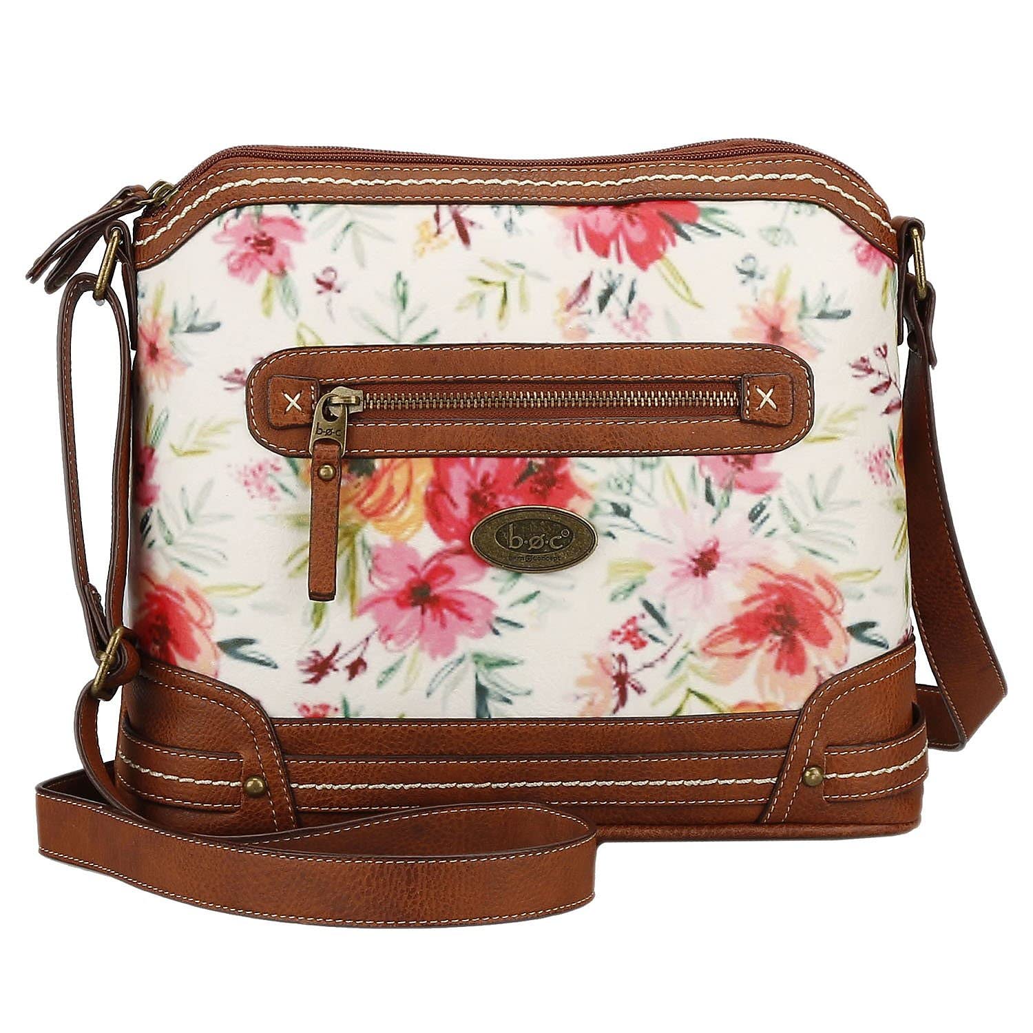 b.o.c. Whitley Floral Vegan Leather Crossbody Handbag One Size White multi