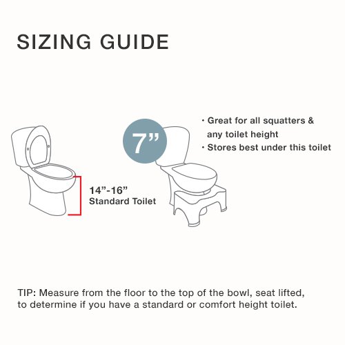 Squatty Potty The Original Bathroom Toilet Stool, 7 inch and 9 inch, White, (Pack of Two)