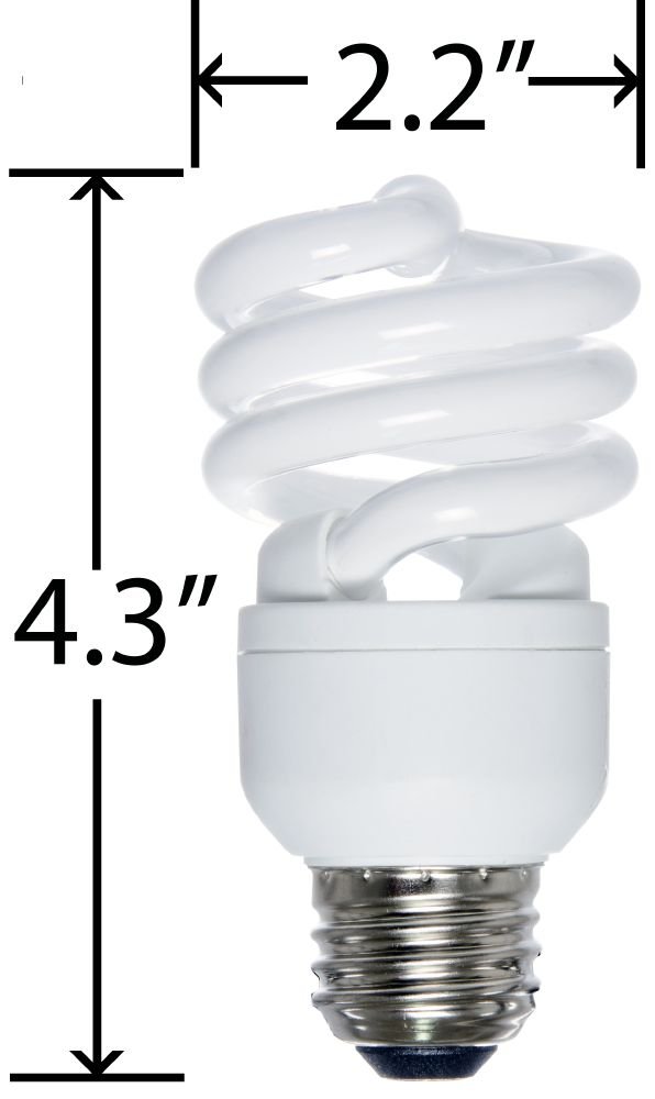 AgroBrite FLC13D Compact Fluorescent Spiral Lamp, 13W (60W Equivalent), 6400K Grow Light Bulb, 1 Count (Pack of 1), White