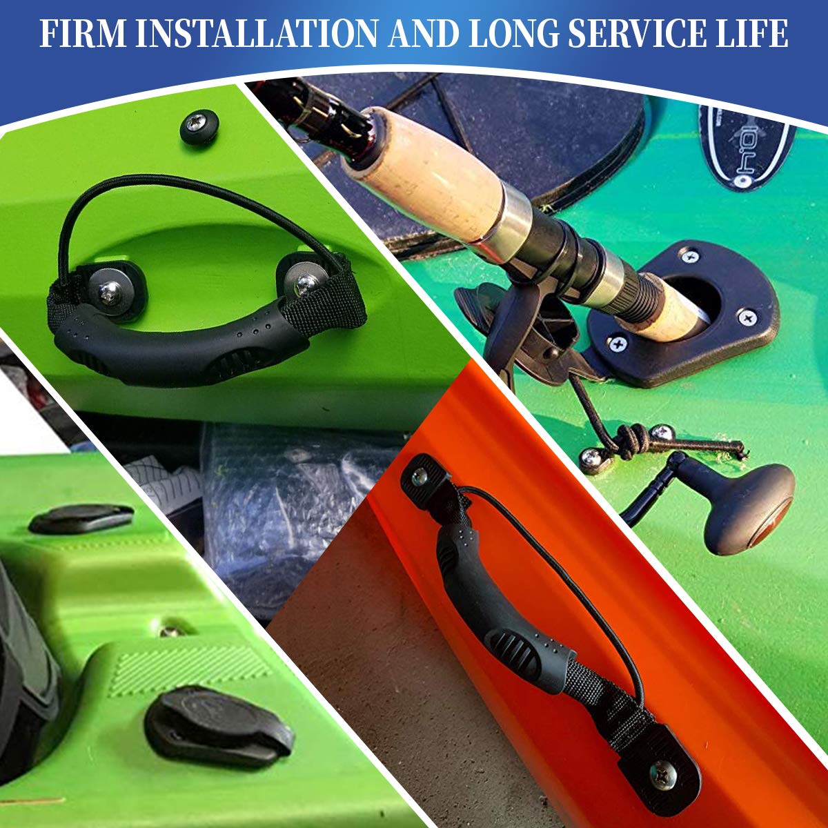 Anndason 2 Pcs Kayak Deck Plastic Flush Mount Fishing Boat Rod Holders and Cap Cover, Fishing Tackle Accessory Tool