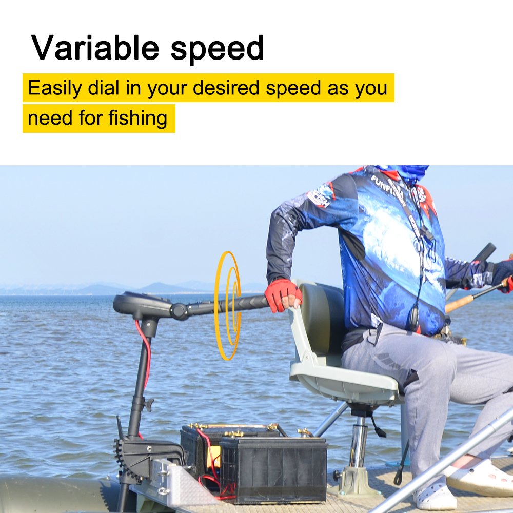 AQUOS Haswing 12V 20LBS 23.6inch Bow Mount Trolling Motor for PF Series Small Pontoon Boat, Inflatable Pontoon Boat, Kayaks, Small Dinghies Rafts Saltwater and Freshwater Use