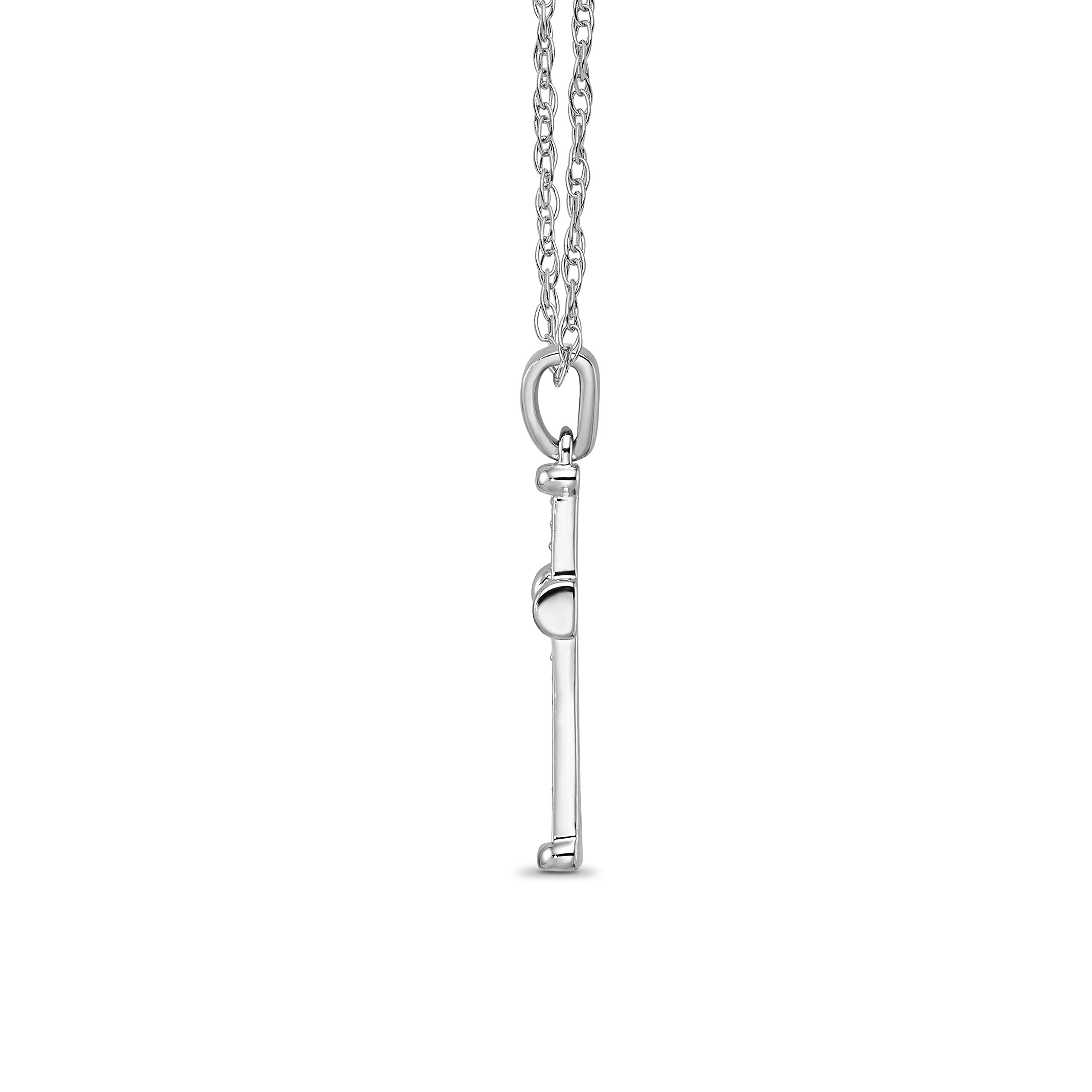 ARAIYA FINE JEWELRY Sterling Silver Diamond Cross Pendant Rope Chain Necklace (1/10 cttw, I-J Color, I2-I3 Clarity),18"