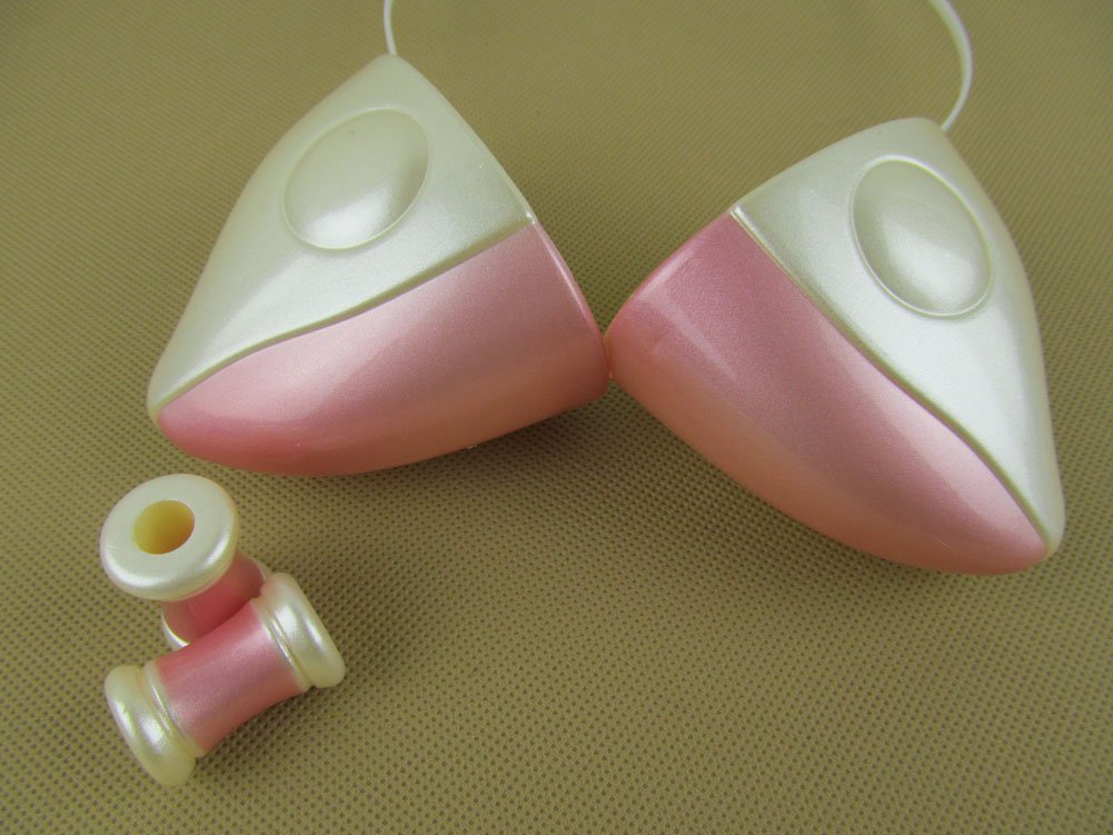 Happylifehere White Pink Hair Band Set Maid Ears Hand Made Anime Cosplay Prop Gift