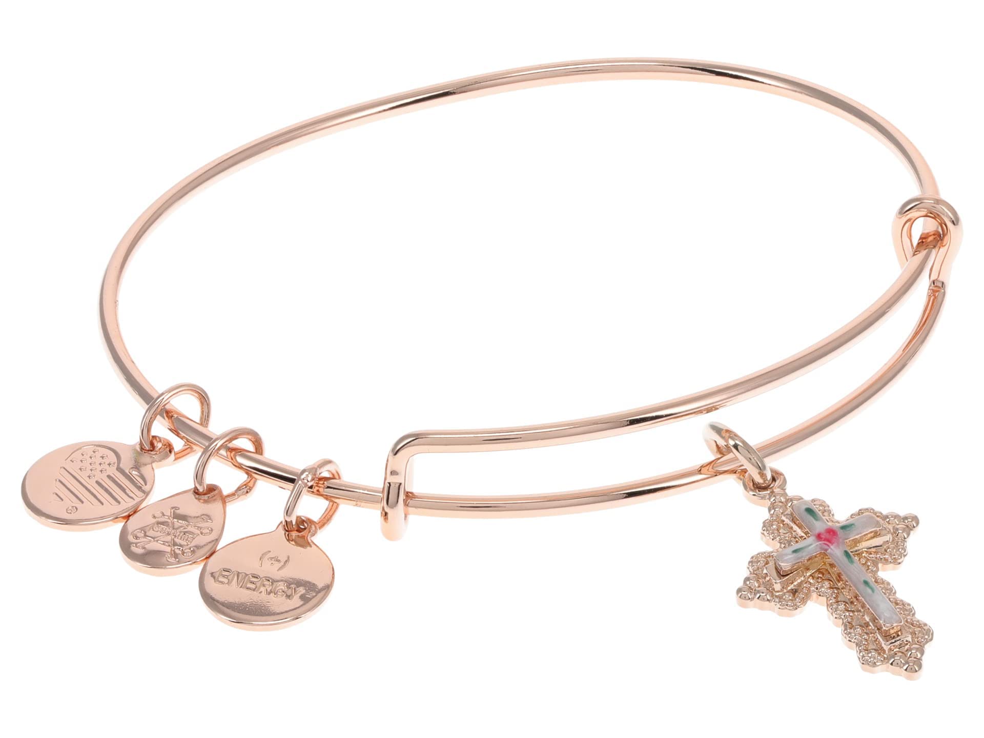 Alex and Ani AA629922Expandable Bangle BraceletSR,Floral Cross Expandable Bangle Bracelet,Shiny Rose Gold,Rose Gold, Bracelets