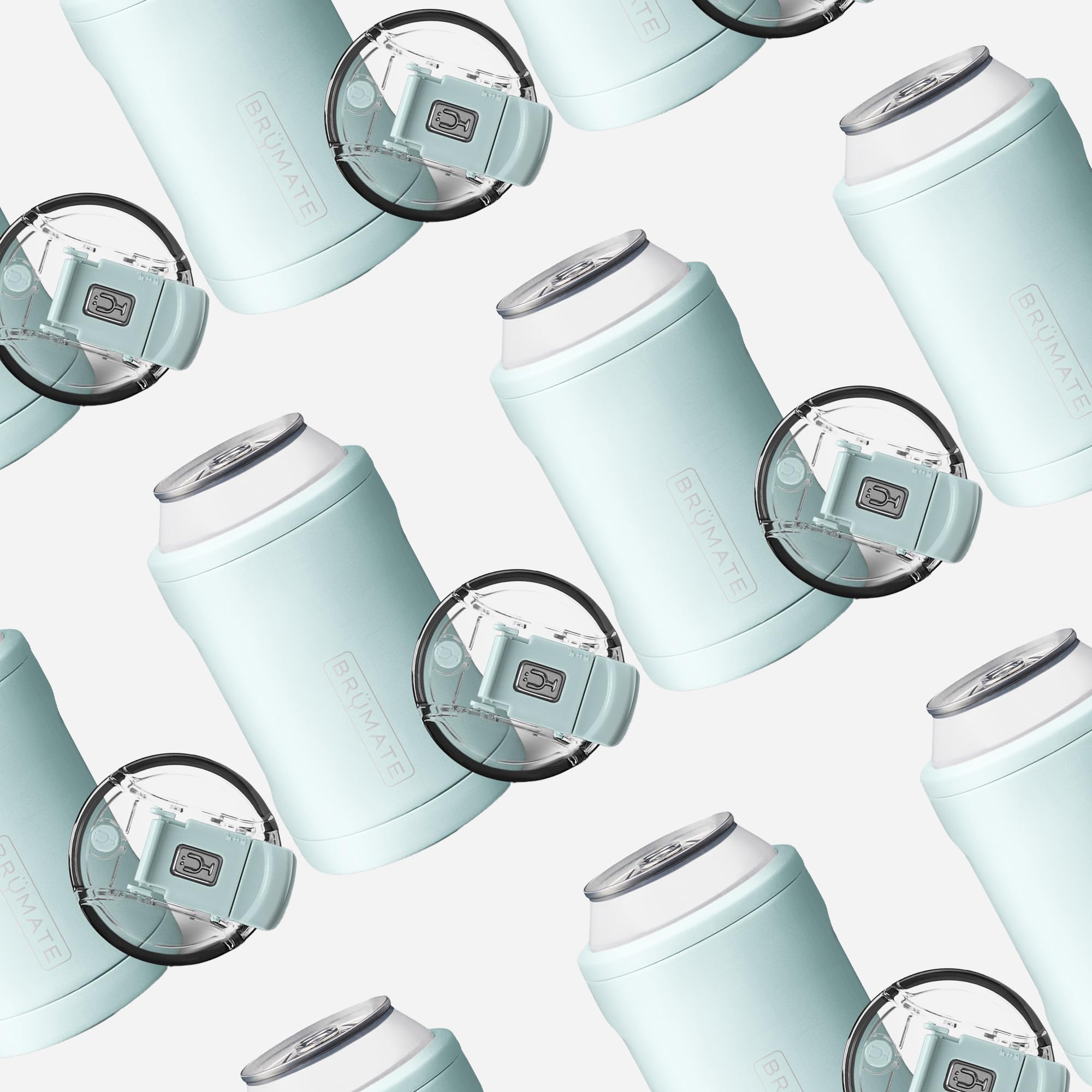 BrüMate Hopsulator Duo 2-in-1 Can Cooler Insulated for 12oz Cans + 100% Leak Proof Tumbler with Lid | Can Insulated for Hard Seltzer, Beer, Soda and Energy Drinks (Blue Agave)