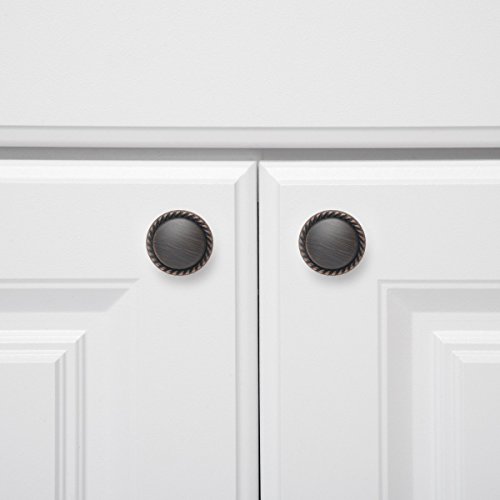 Amazon Basics Round Braided Cabinet Knob, 1.14" Diameter, Oil Rubbed Bronze, 10-Pack