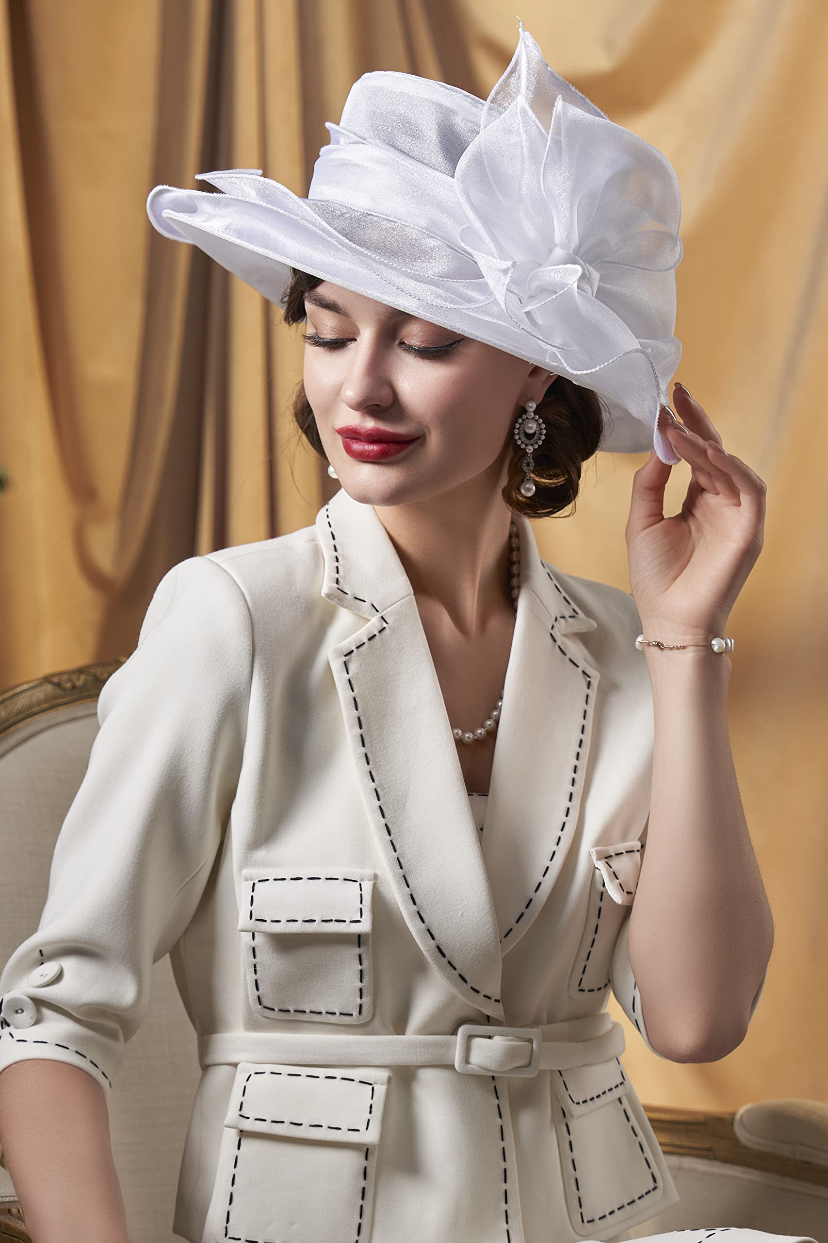 BABEYOND Fascinator Hat 95 110 111 112 113 (Style 4-White)