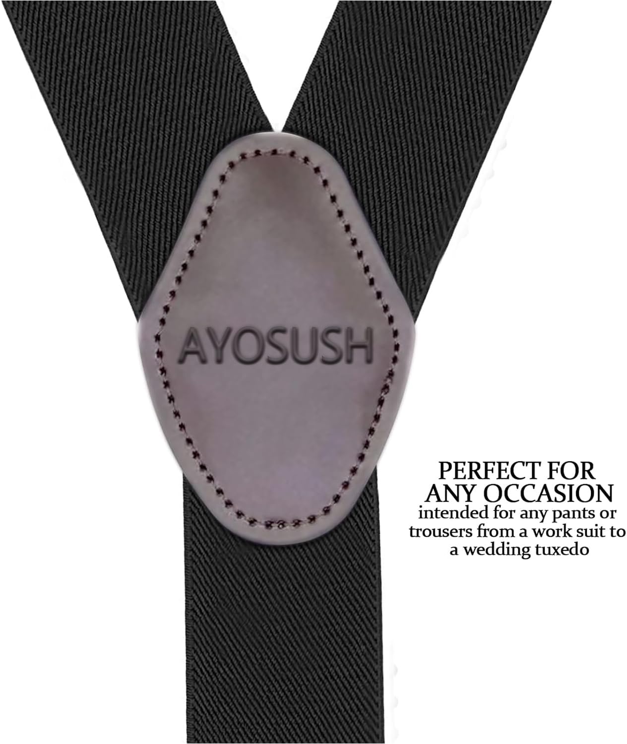 AYOSUSH Retro Y Suspenders for Men Heavy Duty Big and Tall Hooks for Belt Loop Jeans Black Shape Formal Braces