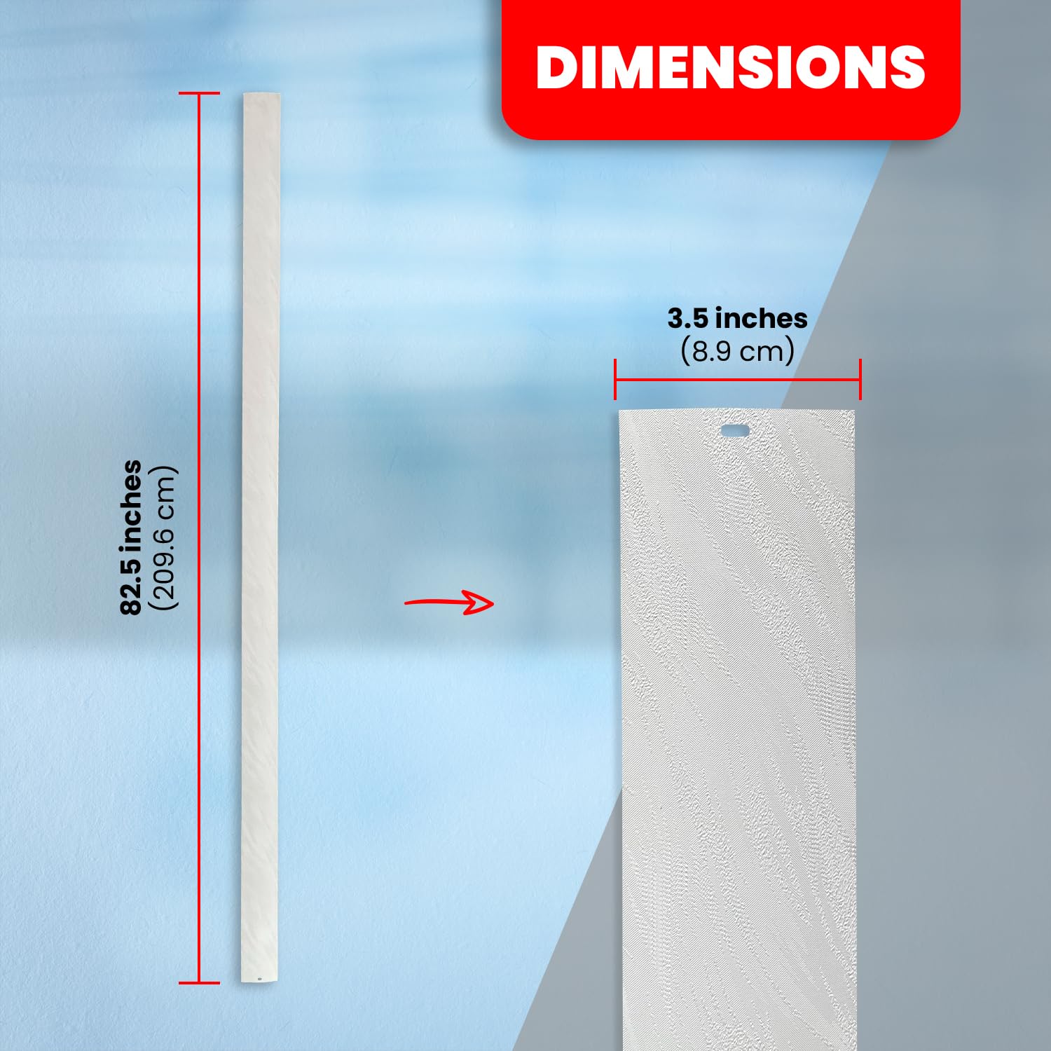 Amazing Drapery Hardware Premium Vinyl/PVC Vertical Blind Replacement Slats, 3 Pack, Textured White, Curved Style - DIY-Friendly and Trimmable Length - Ideal for Replacing Broken Blinds