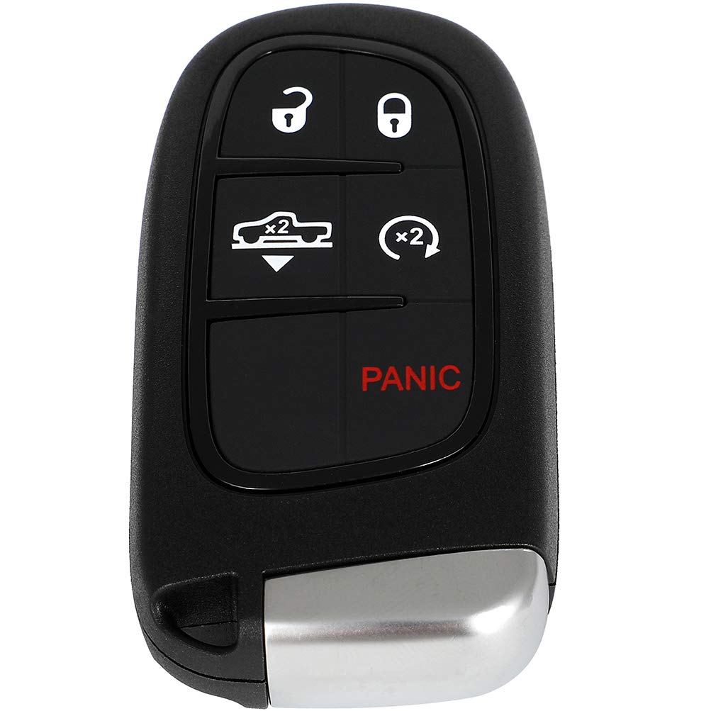 ANGLEWIDE Car Key Fob Keyless Entry Remote Shell CASE Replacement for 14-19 for Jeep for Cherokee (FCC 68159657AG) 5 Buttons 4pads