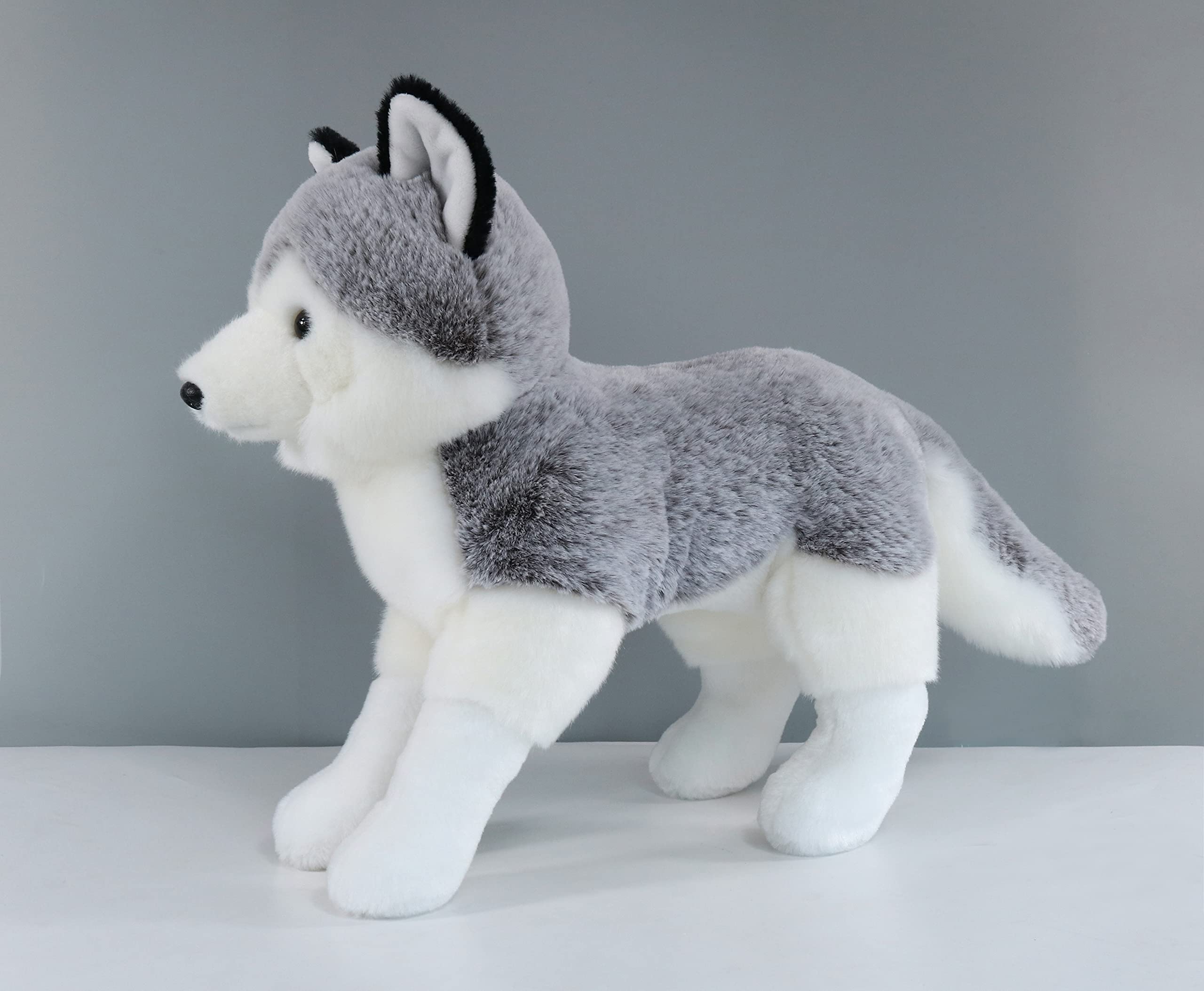 Ice King Bear Lifelike Siberian Husky Stuffed Animal - Plush Toy - 14 Inches Length - Standing