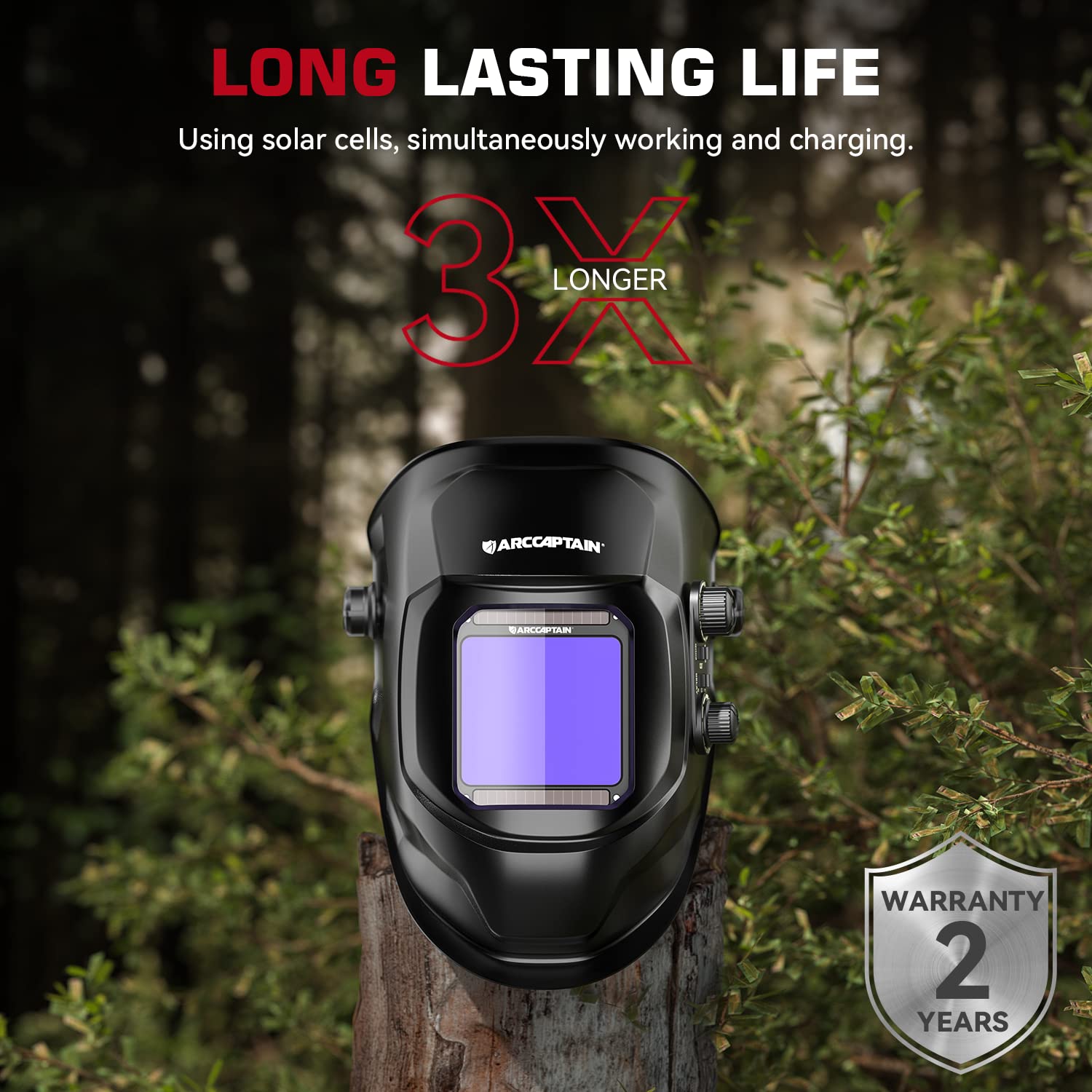 ARCCAPTAIN Welding Helmet Auto Darkening, 3.94"X3.66" Large Viewing Screen True Color Welding Hood with 4 Arc Sensor Solar Powered, Wide Shade 4-5/5-9/9-13 for ARC TIG MIG Welding Helmets for Men