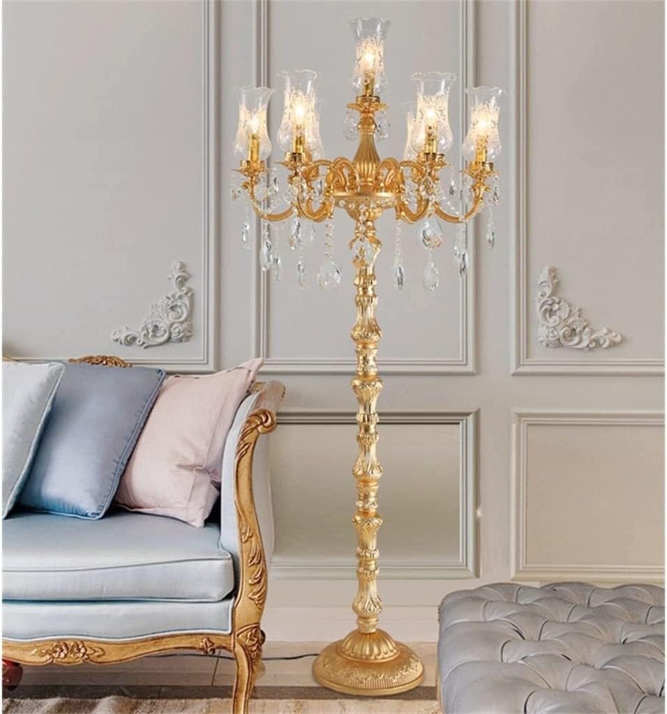 AQUETI Floor Light Standing Lamp Floor Lamp Glass Lampshade Standing Floor Light for Living Room Floor Lamp Lustre Floor Lamp Standing Light