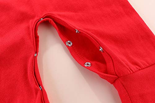 AMMENGBEI My First New Year Toddler Infant Baby Bodysuit Outfit Long Sleeve Romper Footless Pajamas (6-12 Months, A)