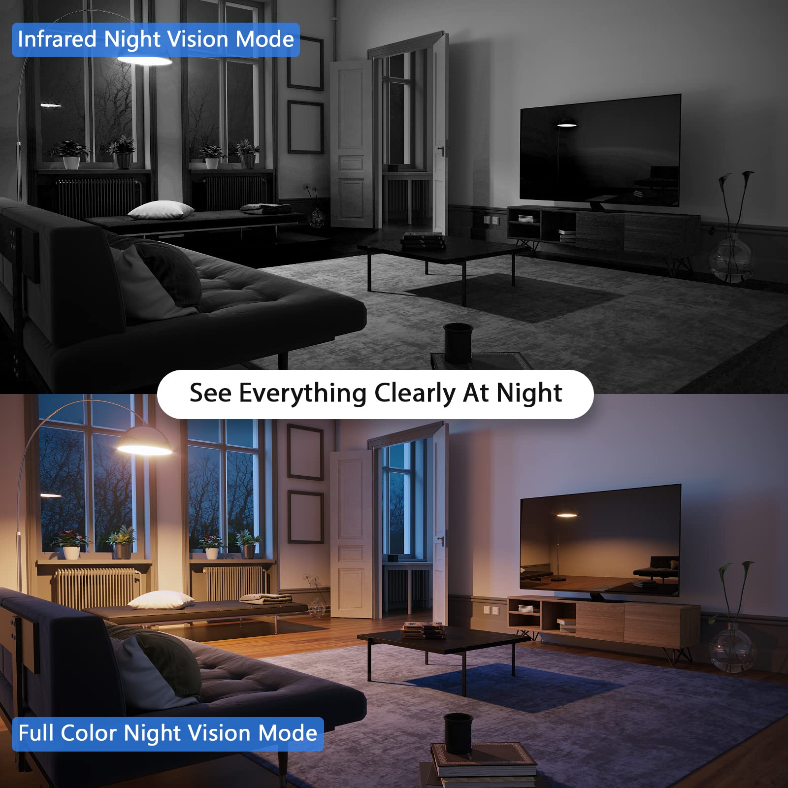 ANBIUX Light Bulb Camera, 2K 3MP 360 Degree Panoramic Light Bulb Camera WiFi Outdoor with Night Vision & Motion Detection & 2-Way Audio, Light Bulb Security Cameras for Baby/Elder/Pet/Outdoor/Indoor