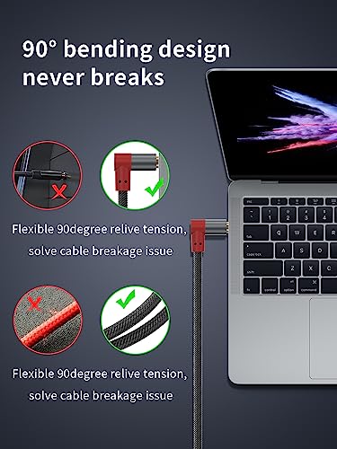 ANYPLUS Aux Cord, Headphone Jack to Headphone Jack Aux Cable 90 Degree 3.5mm Audio Cable Male to Male Fish Wire Braided Auxiliary Cord for Android for Car Compatible with iPhone,iPod,iPad,Speakers